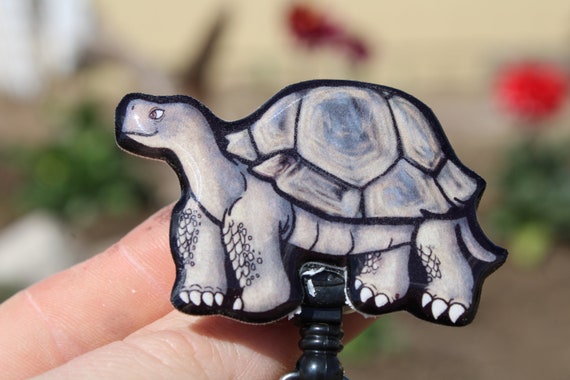 Galapagos Tortoise Badge Reel ID Holder: Gift for Tortoise - Etsy