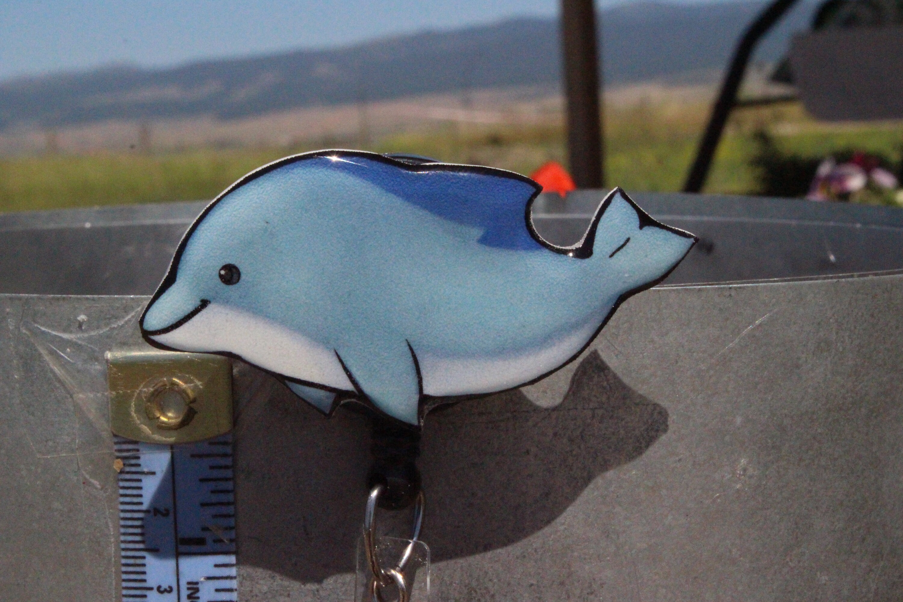 Dolphin Badge Reel ID holder: Gift for blue dolphin lover | Etsy