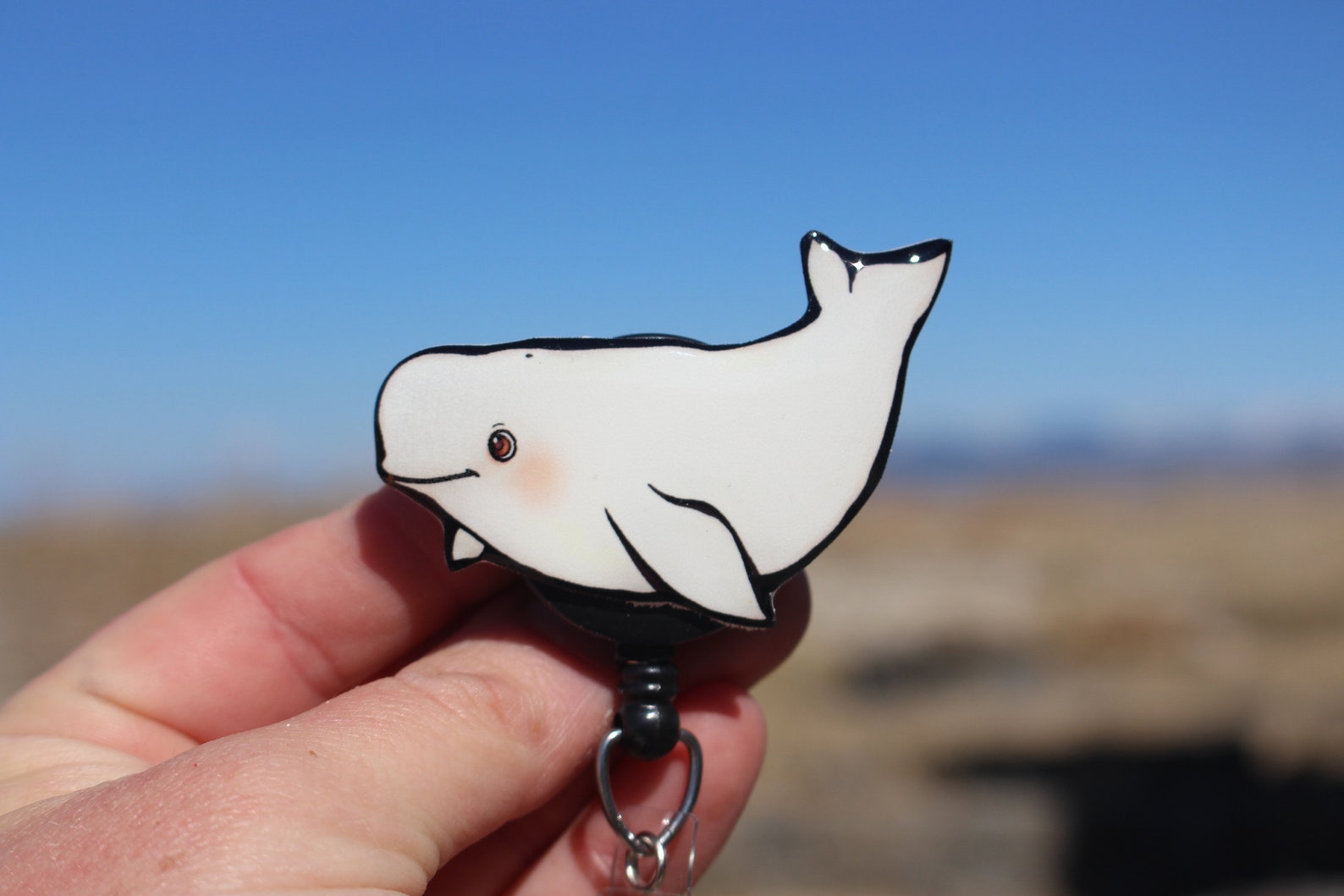 Beluga Whale Badge Reel Id Holder: Gift for Ocean Lovers - Etsy