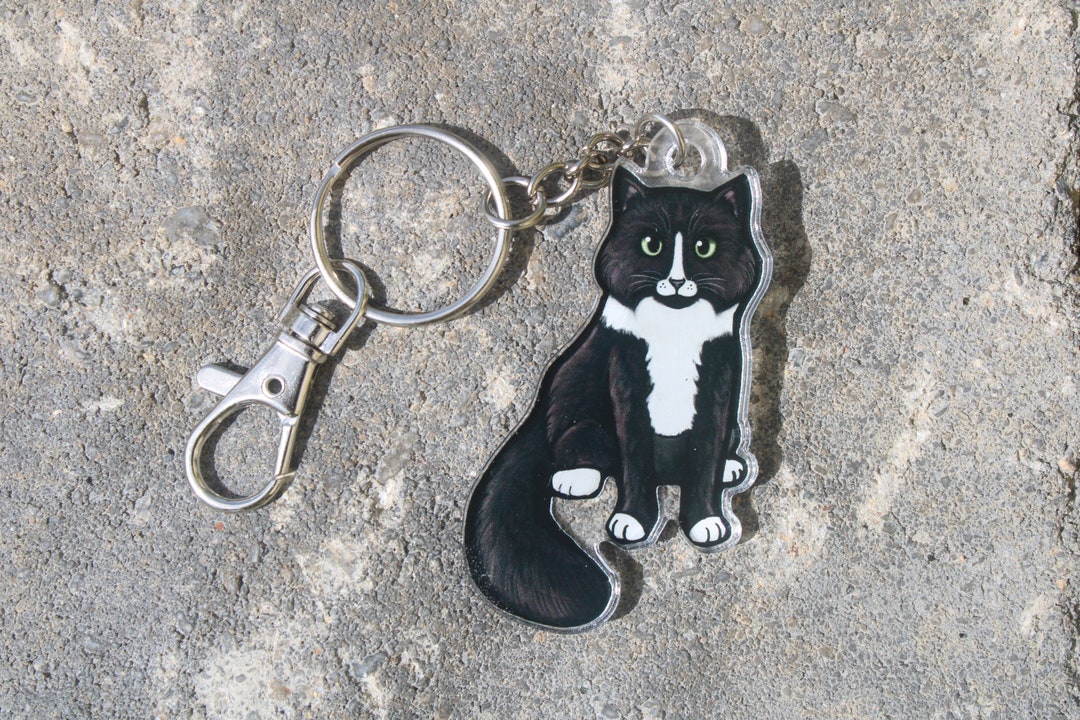 Tuxedo Cat Keyring: Gift for Cat Lovers, Vet Techs, Veterinarians ...