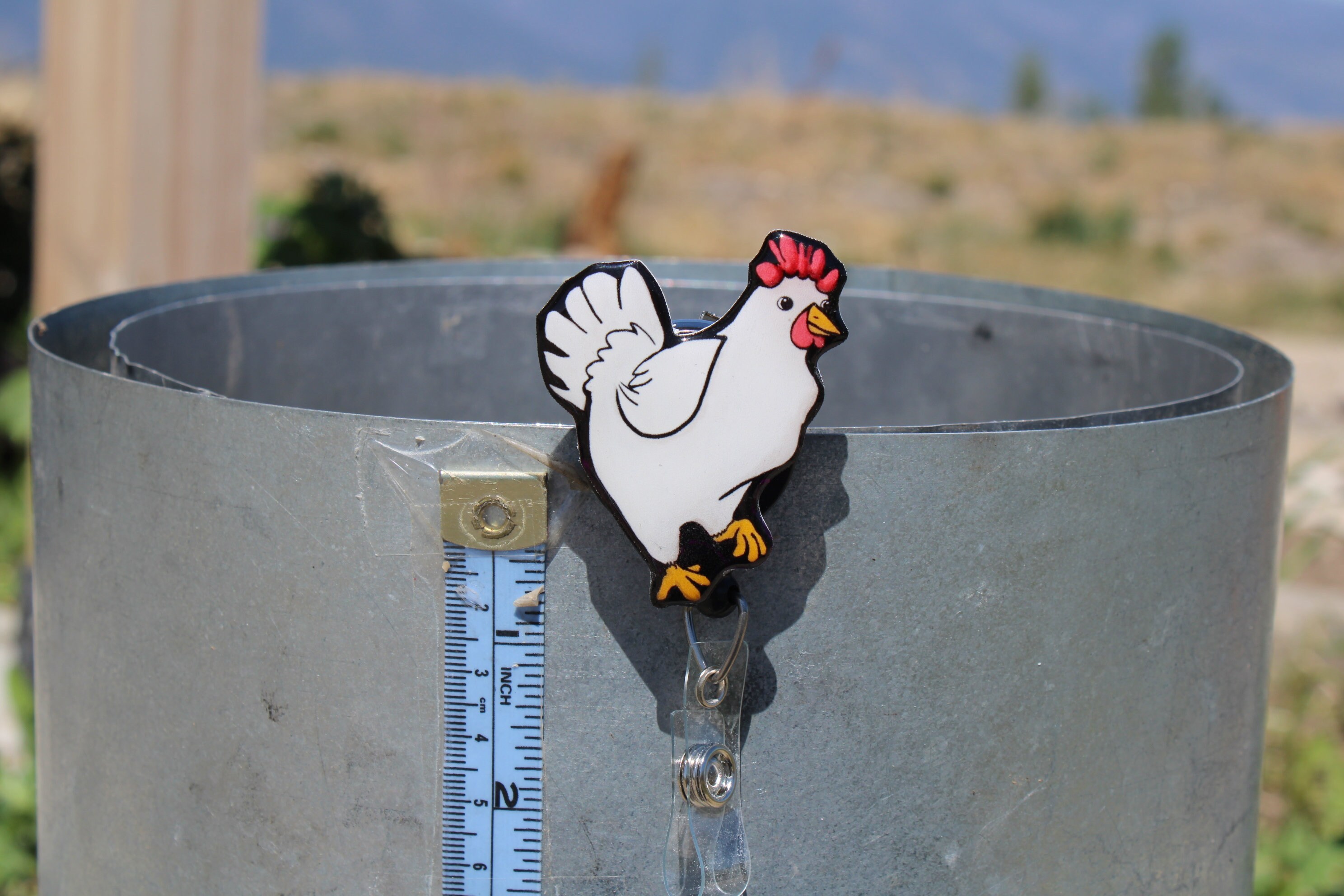 White Chicken Badge Reel ID Holder: Gift for Farm Bird Lovers - Etsy