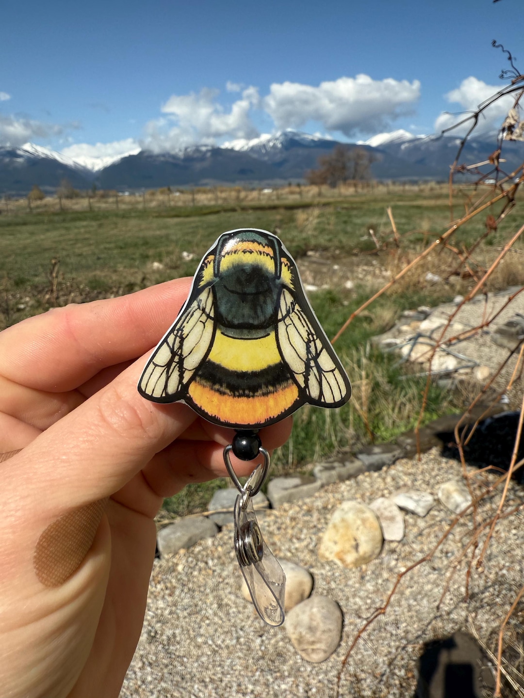Bumblebee Bee Reel ID Holder: Gift for Garden Lovers, Teachers, Nurses ...