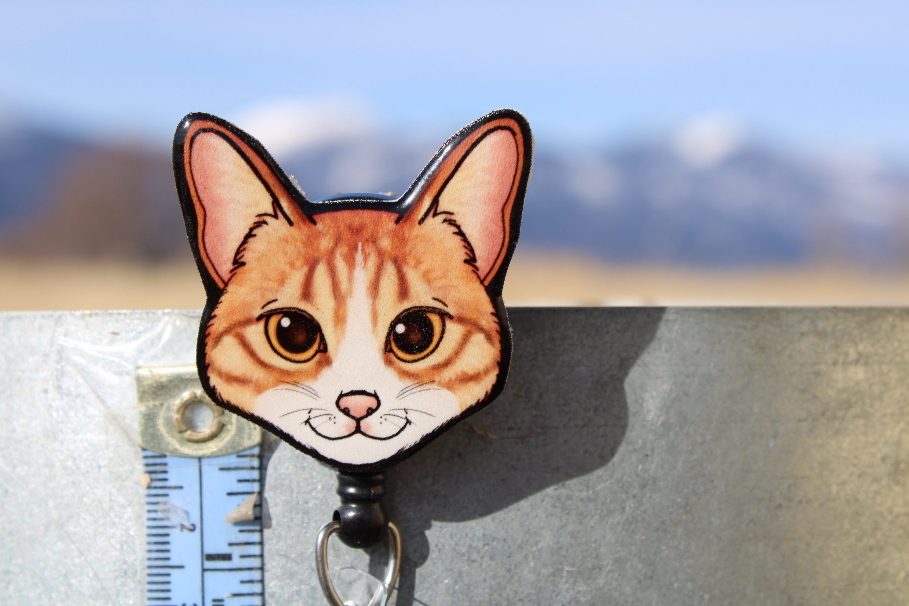 Tabby Cat Badge Reel Id Holder: Gift for Cat Lovers Nurses | Etsy