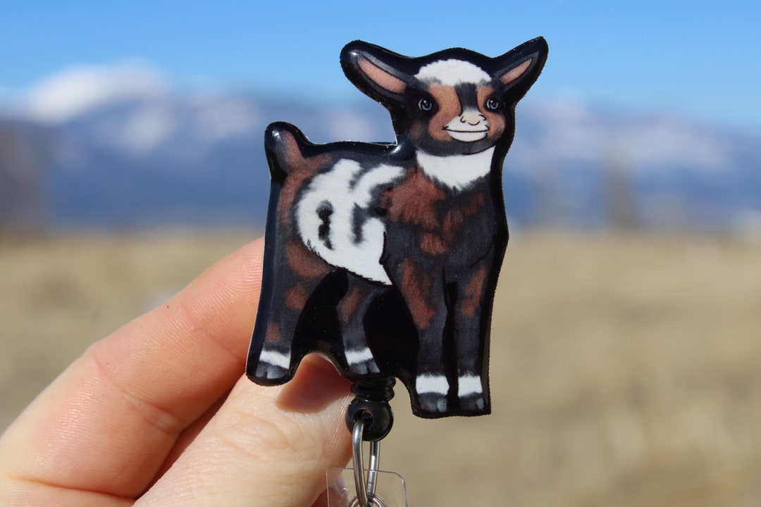 Goat Badge Reel ID Holder: Gift for Goat Lovers, Vet Techs, Nurses ...