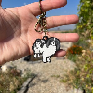 Wood Japanese Chin Keychain: Gift for Dog Lovers, Teachers, Vet Techs ...
