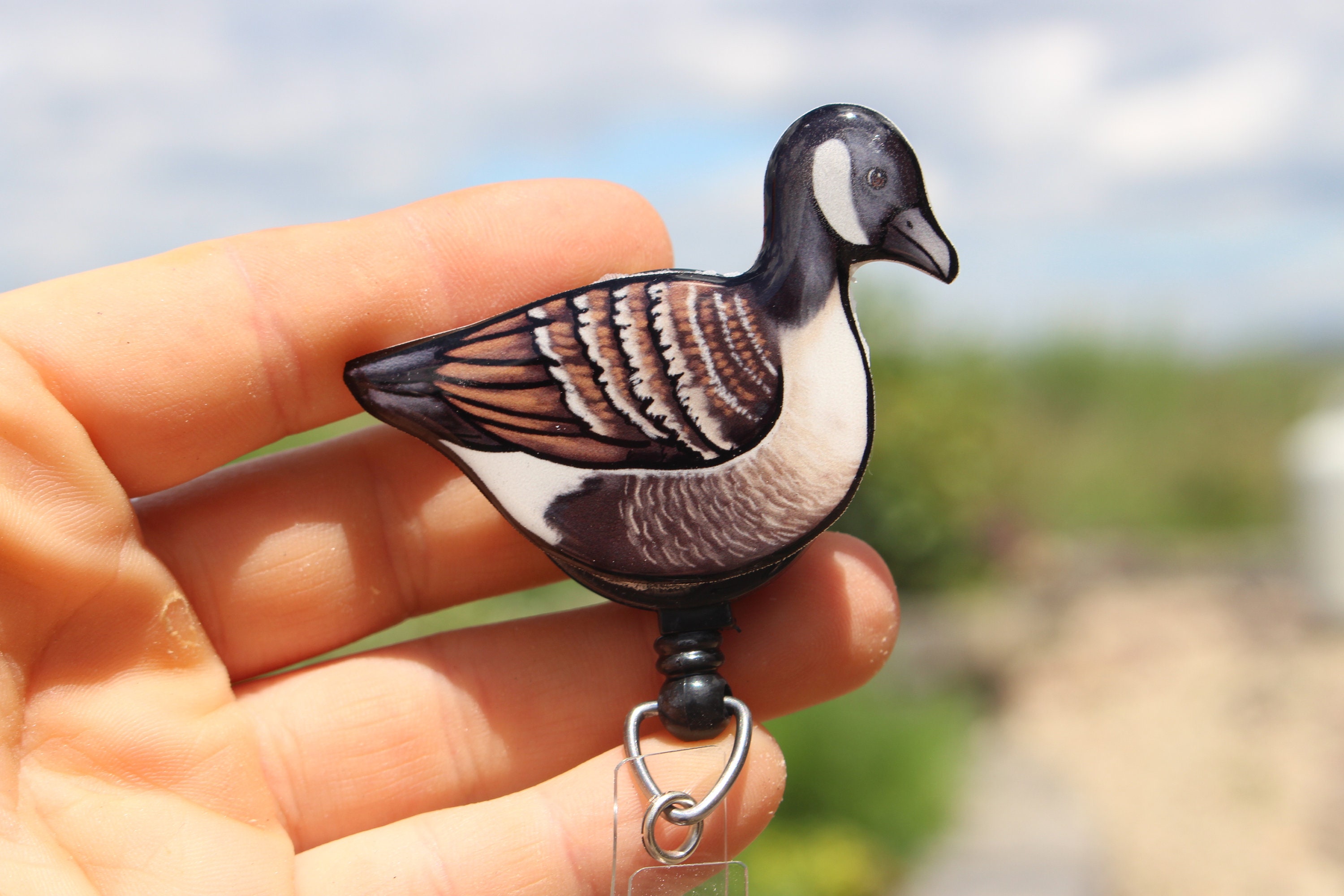 Canadian Goose Reel Id holder : gift for bird lovers nurses | Etsy