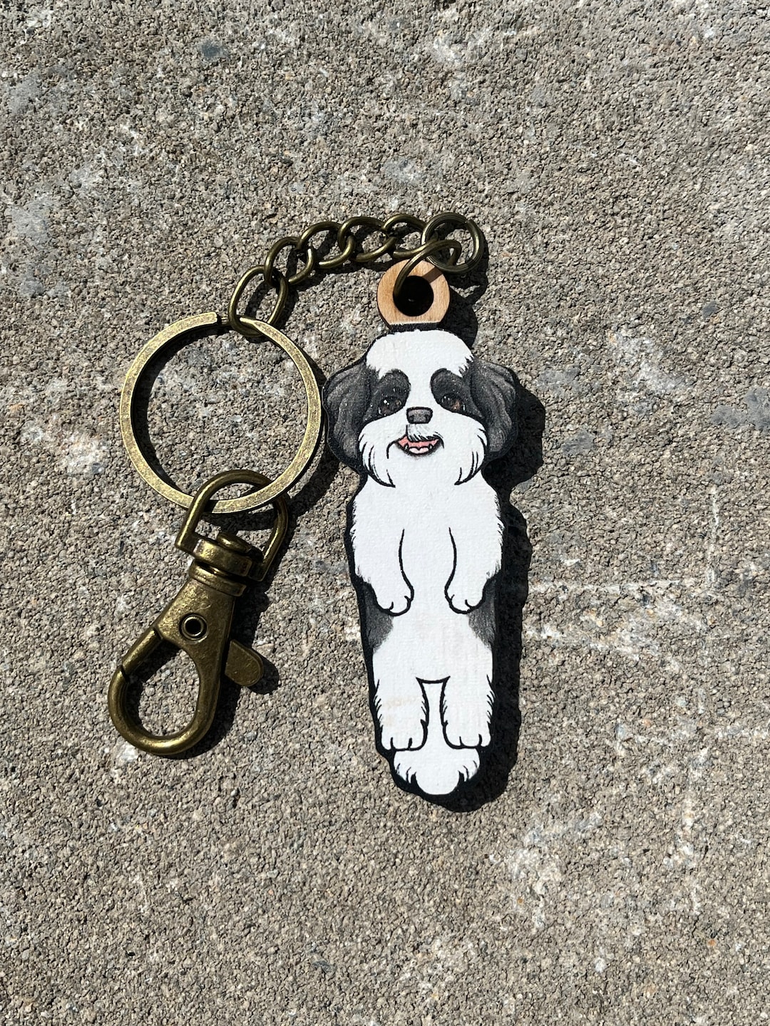 Wood Shih Tzu Keychain: Gift for Shihtzu Dog Lovers, Vet Techs ...