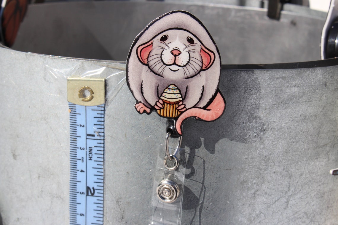 Dumbo Rat Badge Reel ID Holder: Gift for Nurses CNA HCA Vet | Etsy