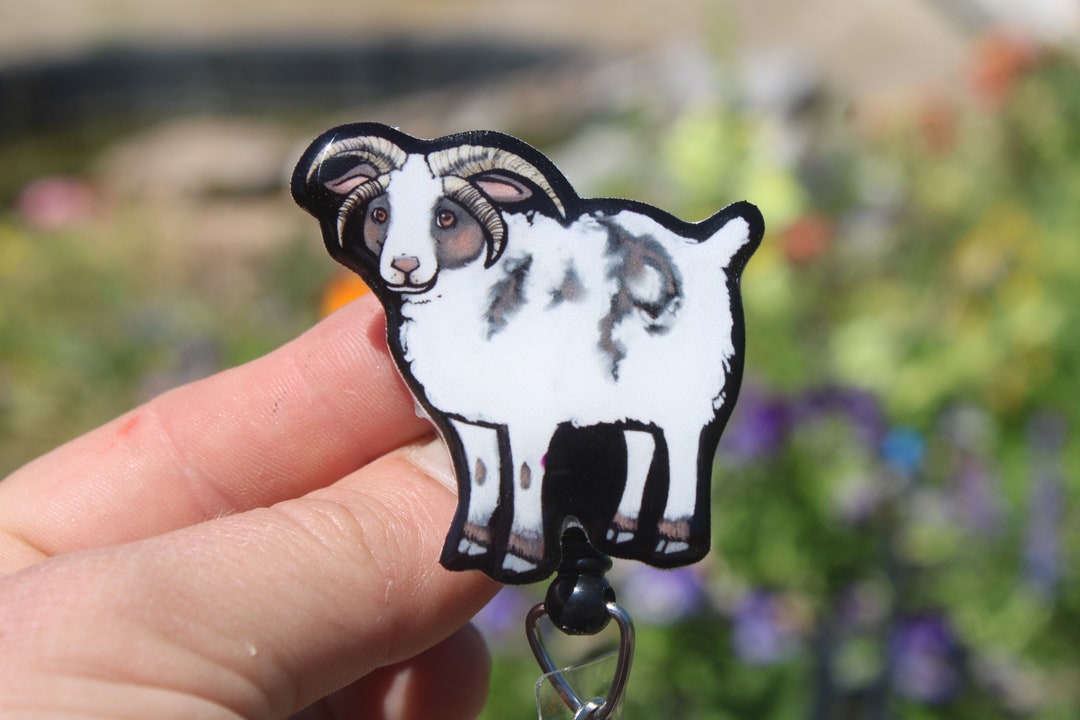 Jacobs Sheep Badge Reel ID Holder: Gift for Lamb Lover, Nurse, Vet Tech ...