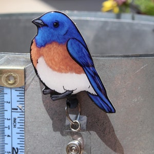 Bluebird Badge Reel Id Holder: Gift for Blue Bird Lovers Song Bird ...