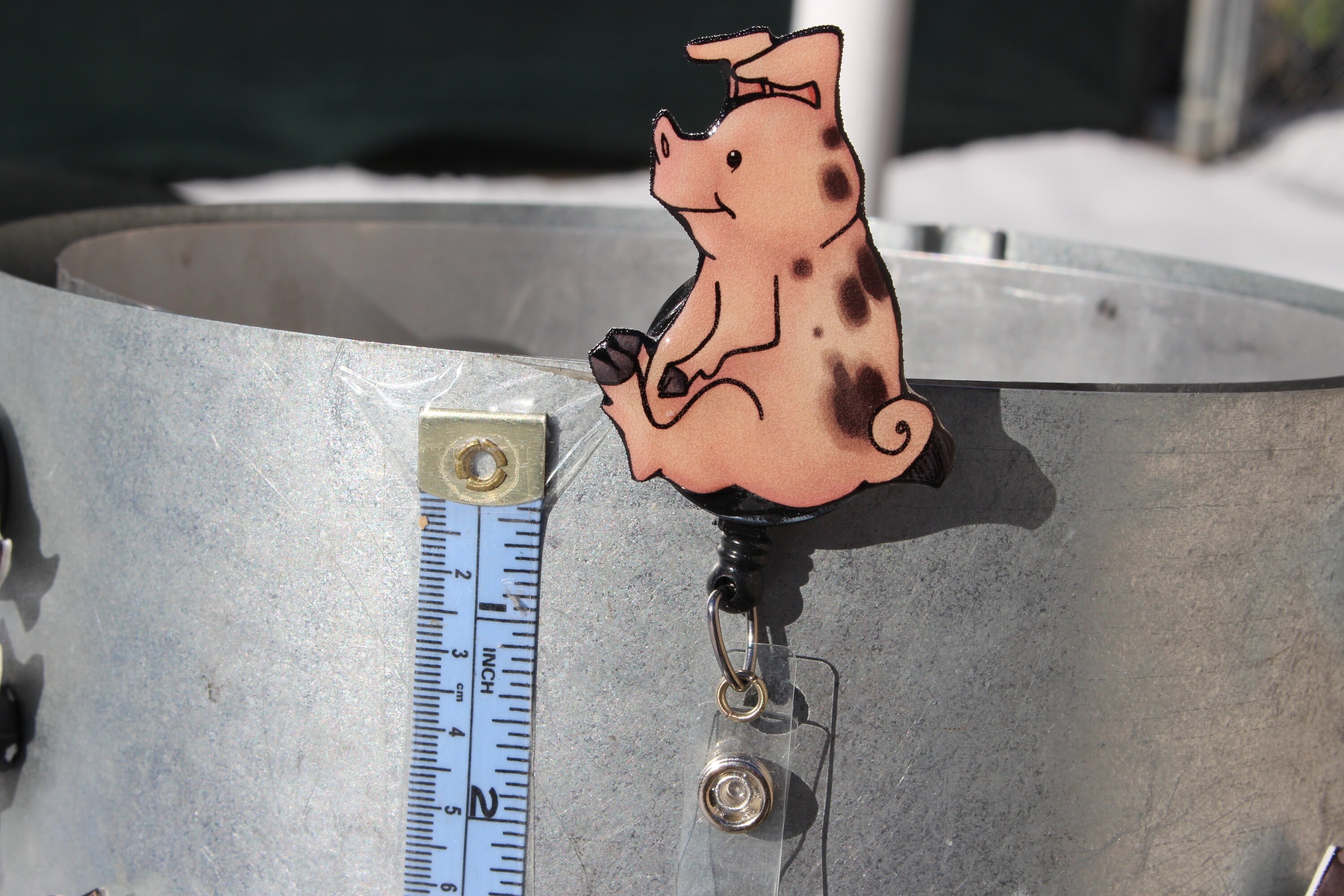 Pig Badge Reel ID holder Gift for Pig lovers Nurse's | Etsy