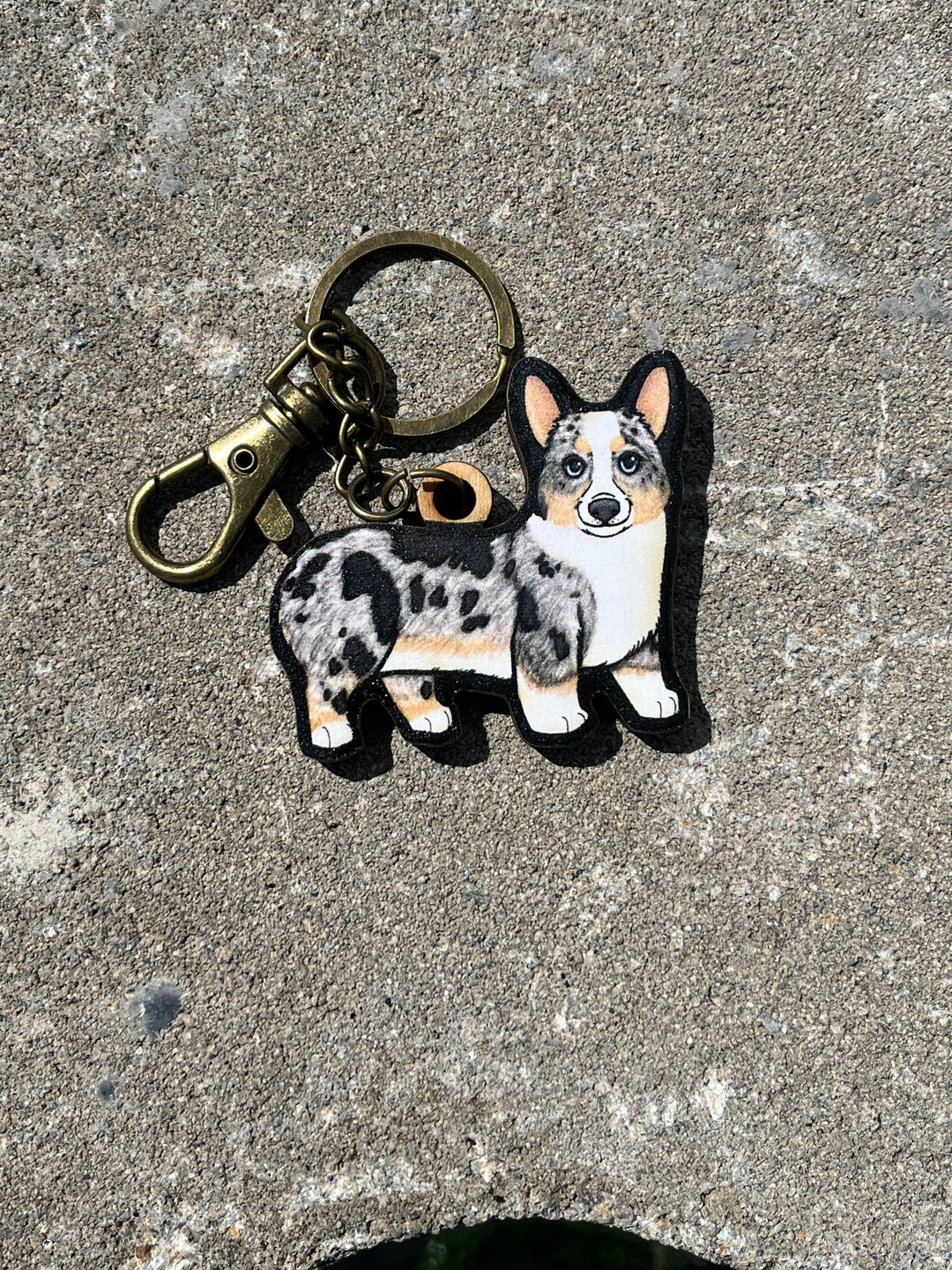 Wood Merle Corgi Keychain: Gift for Corgi Dog Lovers, Vet Techs ...