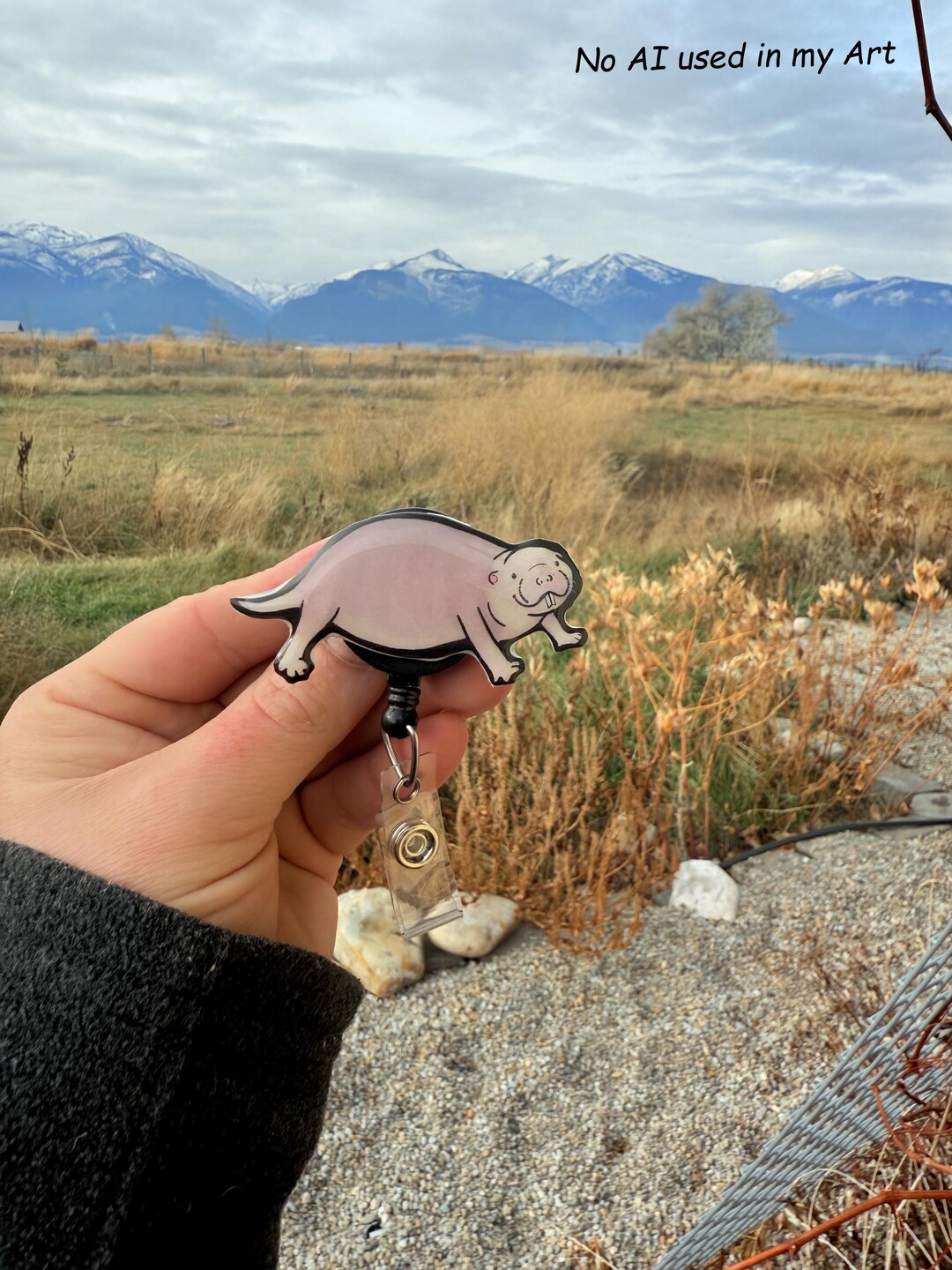 Naked Mole Rat Badge Reel ID Holder: Gift for Nurses, Animal Lovers ...
