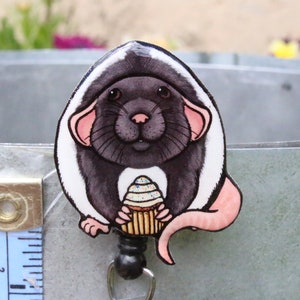 Hooded Dumbo Rat Badge Reel ID Holder: Gift for Nurses, CNA , Vet Techs ...