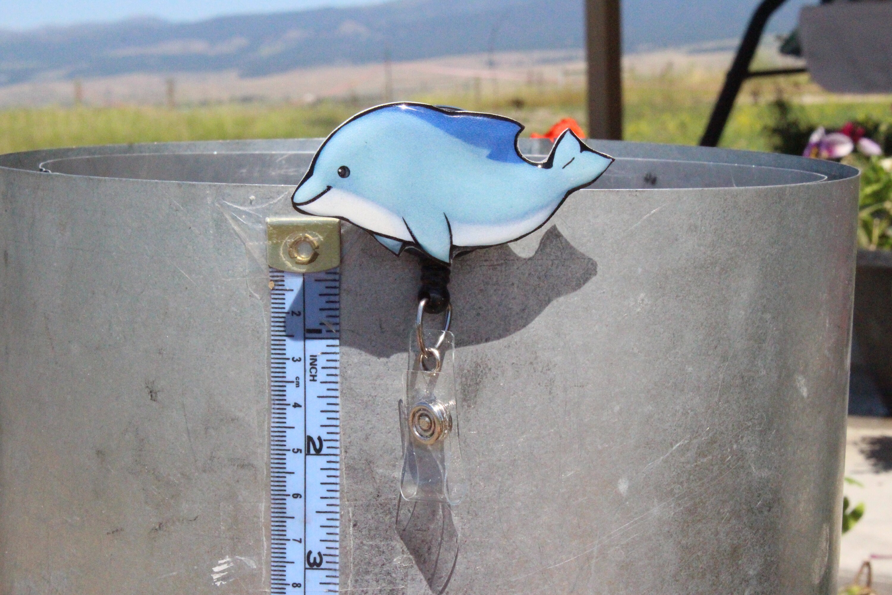 Dolphin Badge Reel ID holder: Gift for blue dolphin lover | Etsy
