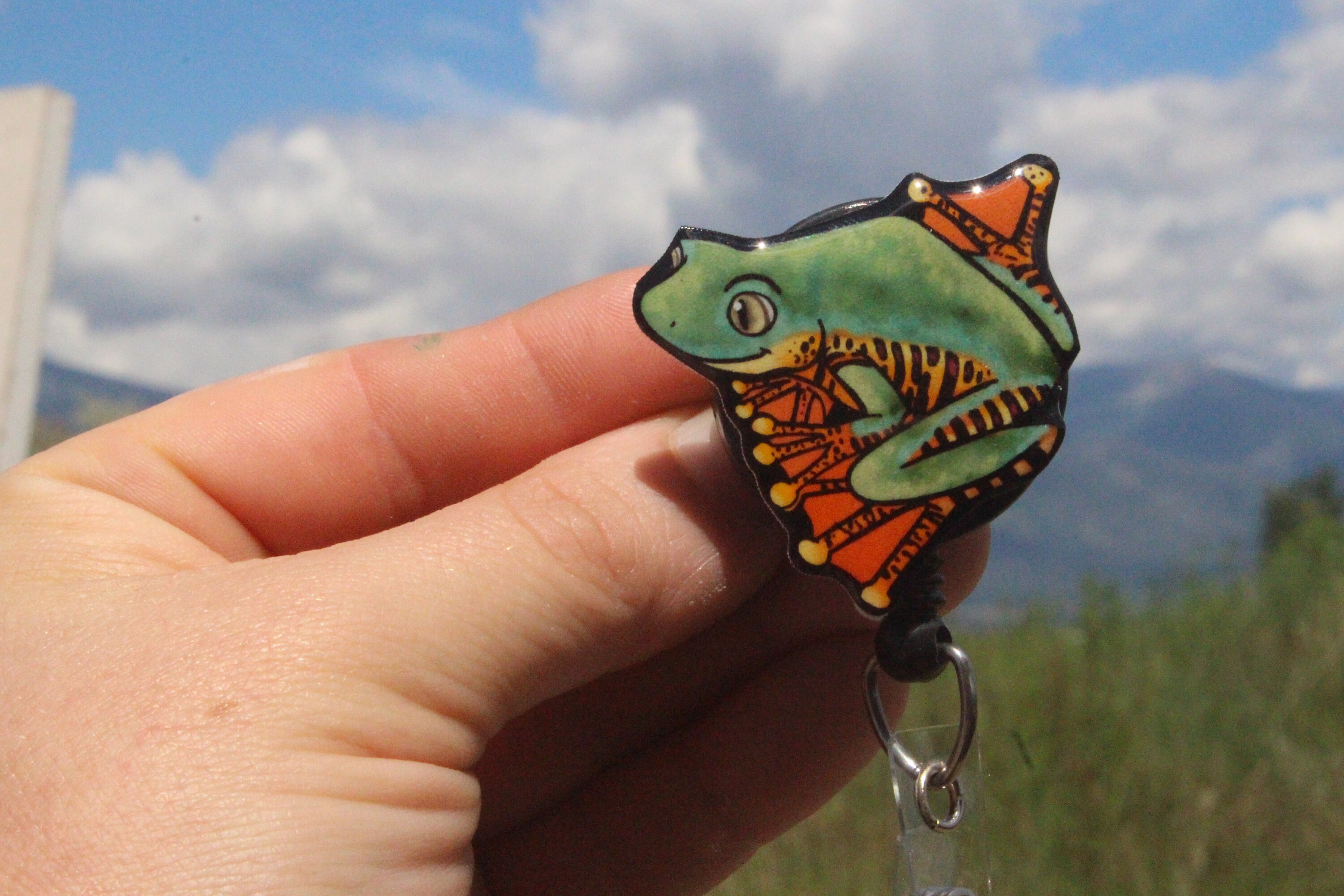 Tree Frog Badge Reel Id Holder Retractable ID Gift for Frog | Etsy