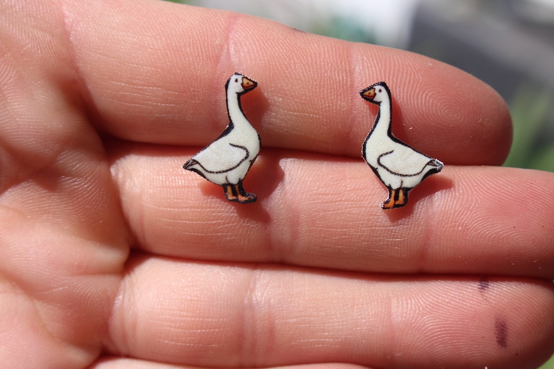 Goose Earring Set: Stainless Steel Posts for Sensitive Ears Great Gift ...
