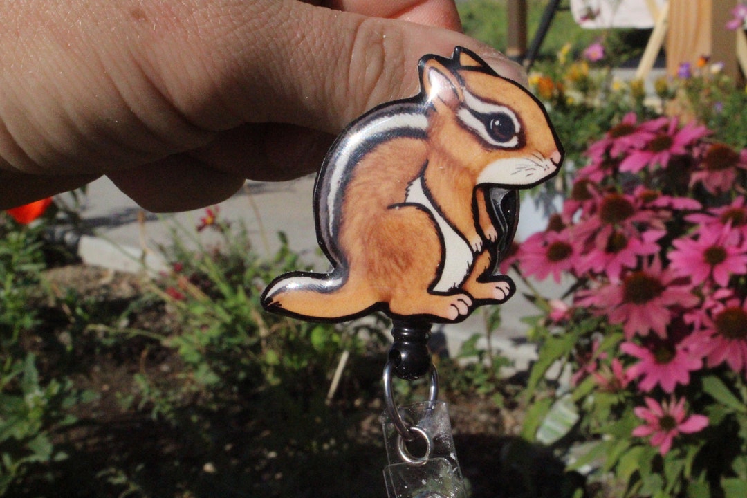 Chipmunk Badge Reel ID Holder: Gift for Chipmunk Lover, Nurses, Vet ...