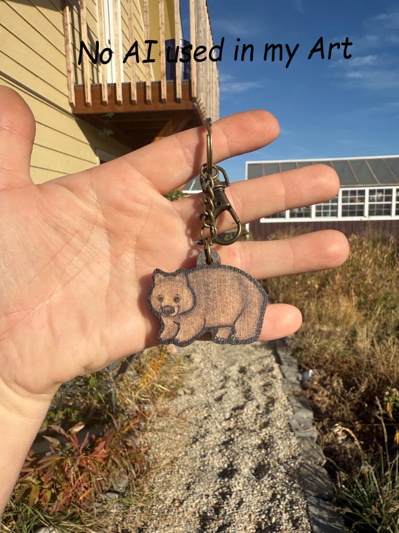 Wood Wombat Keychain: Gift for Animal Lovers, Vet Techs, Veterinarians ...