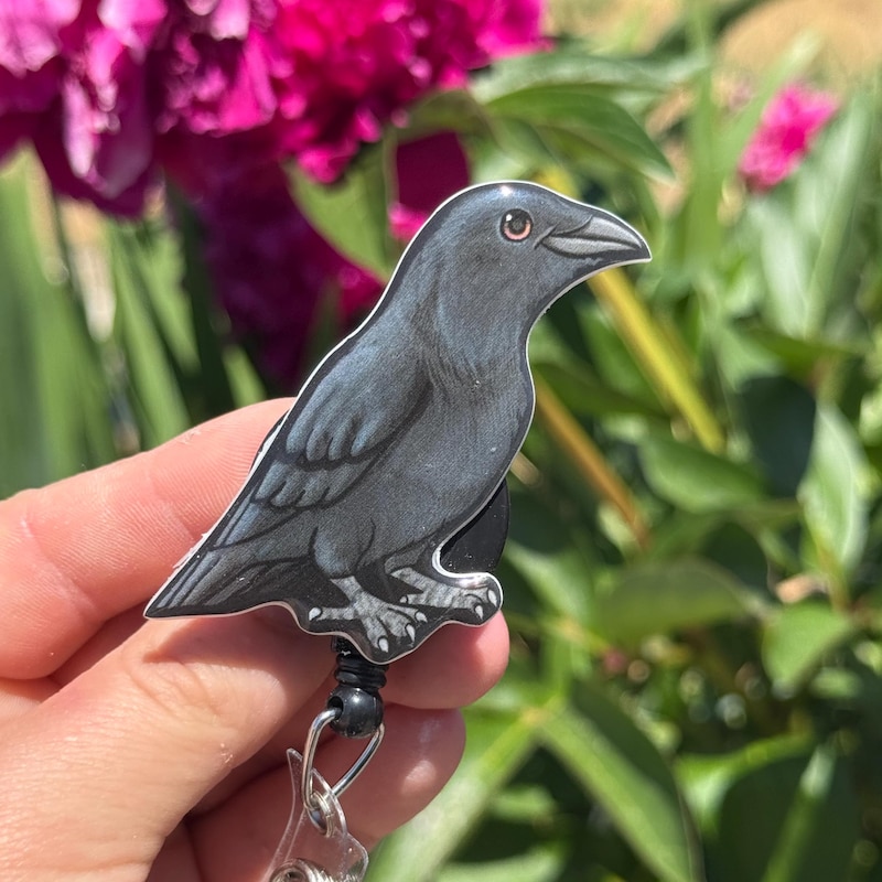 Crow Lanyard Badge Holder - Etsy