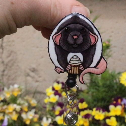 Himalayan Dumbo Rat Badge Reel ID Holder: Gift for Nurses CNA - Etsy