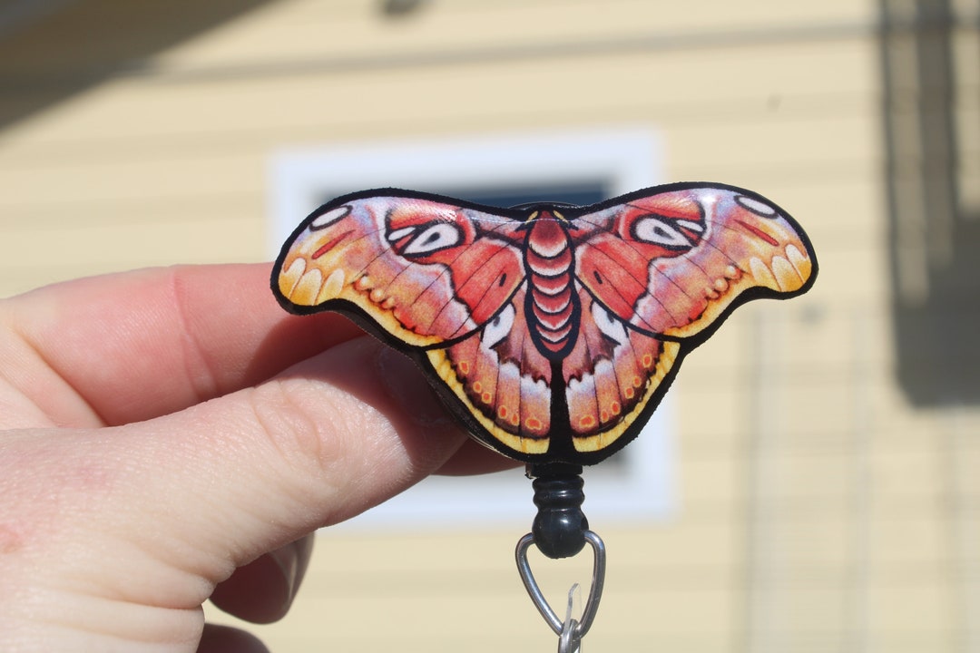 Atlas Moth Badge Reel Id Holder: Gift for Nurses, Vet Tech ...