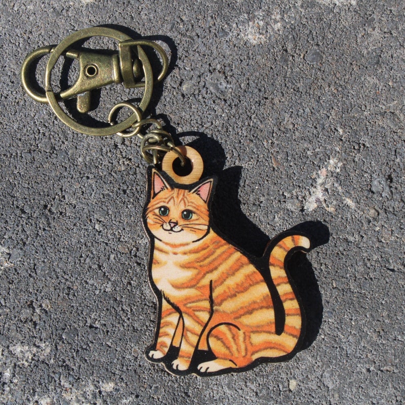 Cat Keychain - Etsy