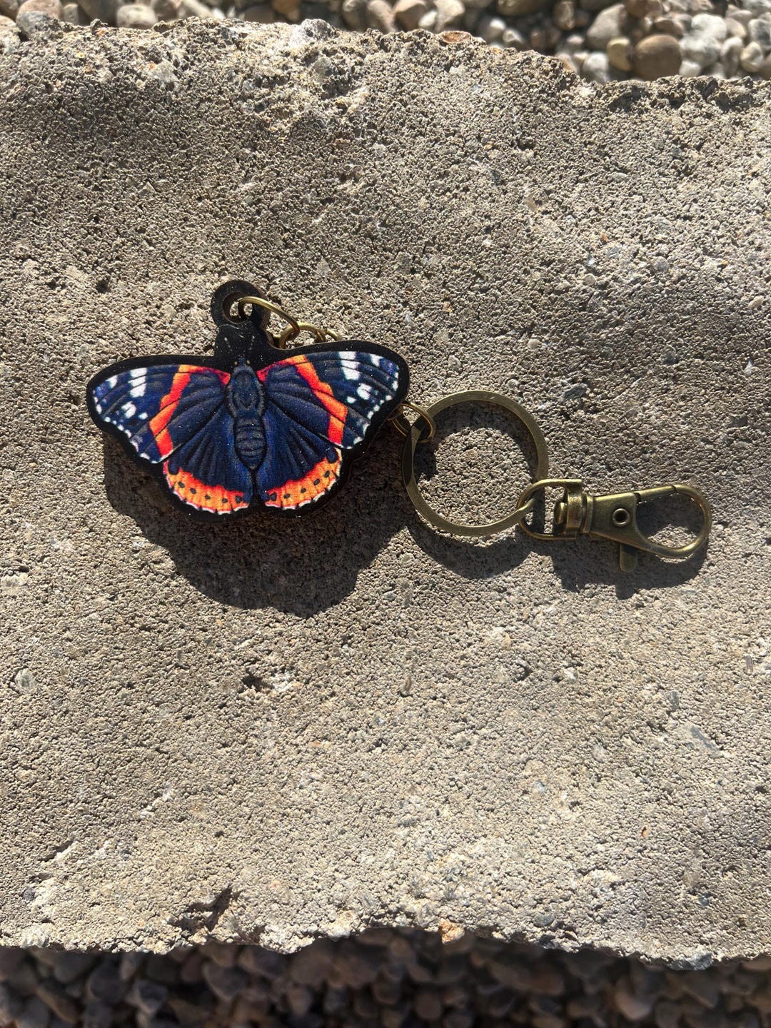 Wood Red Admiral Butterfly Keychain: Gift for Butterfly Lovers, Vet ...