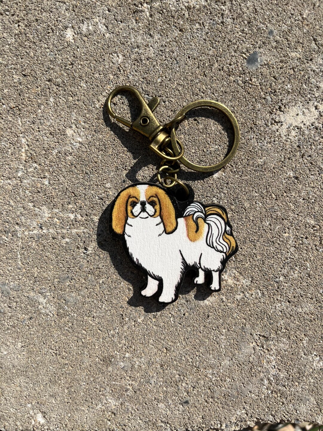 Wood Japanese Chin Keychain: Gift for Dog Lovers, Teachers, Vet Techs ...