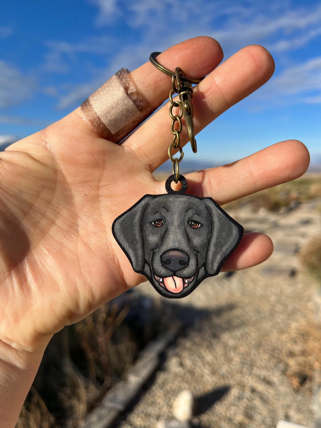 Wood Black Lab Keychain: Gift for Dog Lovers, Vet Techs, Veterinarians ...