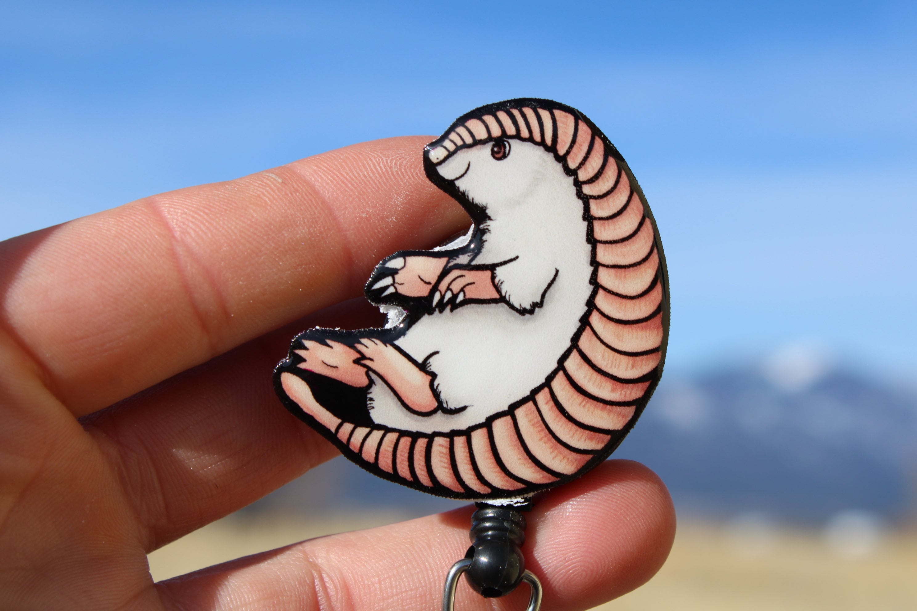 Pink Fairy Armadillo Badge Reel Id Holder: Gift for Dillo - Etsy