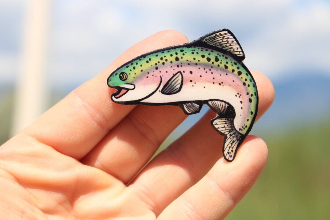 Rainbow Trout Magnet: Gift for Fishing Man or Women, Dad, Vet Tech Gift ...