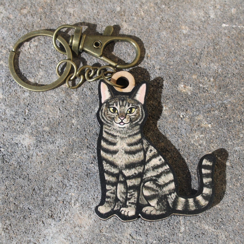 Cat Keychain - Etsy