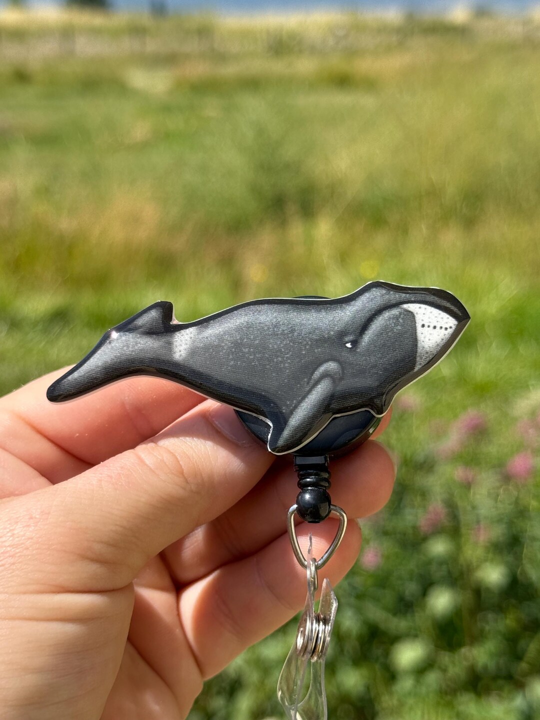 Bow Front Whale Badge Reel ID Holder: Gift for Ocean Animal Lovers ...