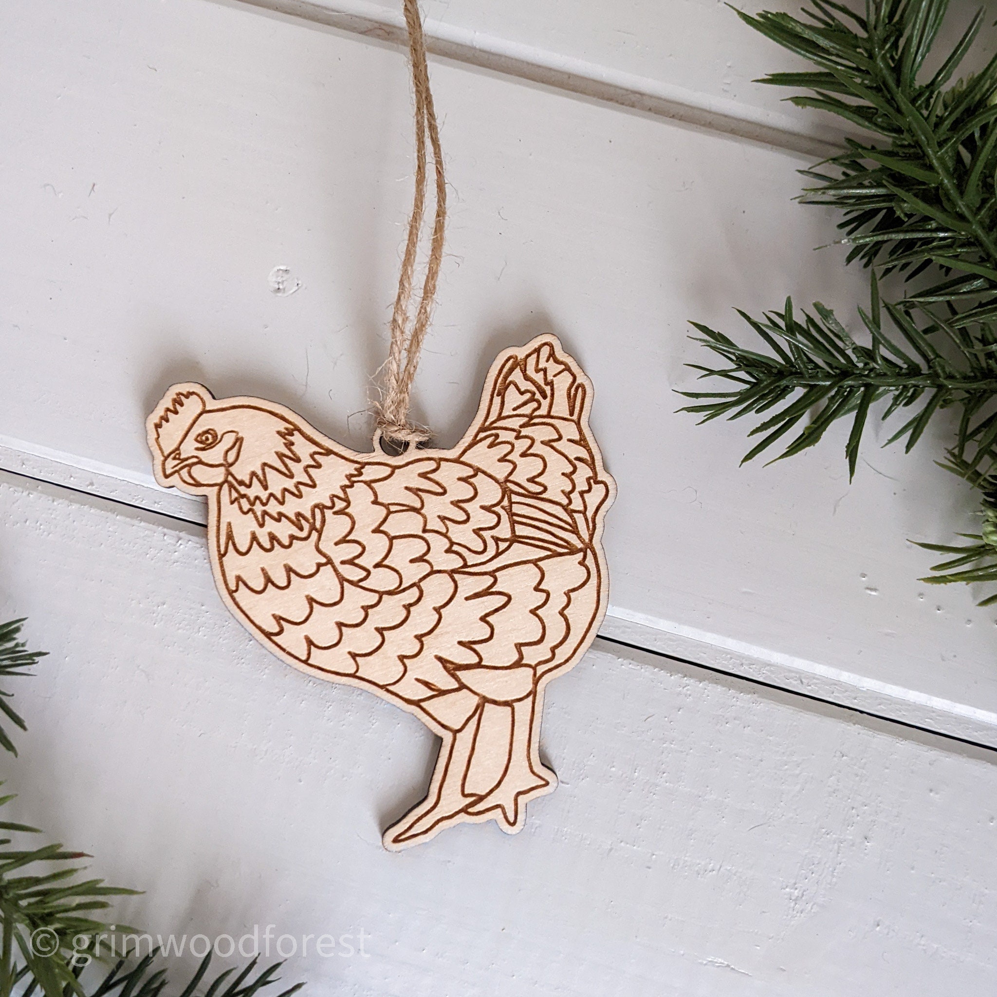 Chicken Hen Christmas Ornament Chicken Lover Gift Midwest - Etsy