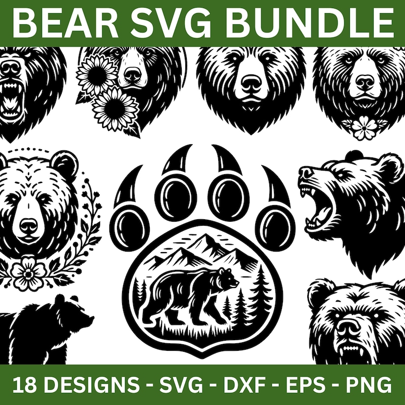 Bear Svg - Etsy