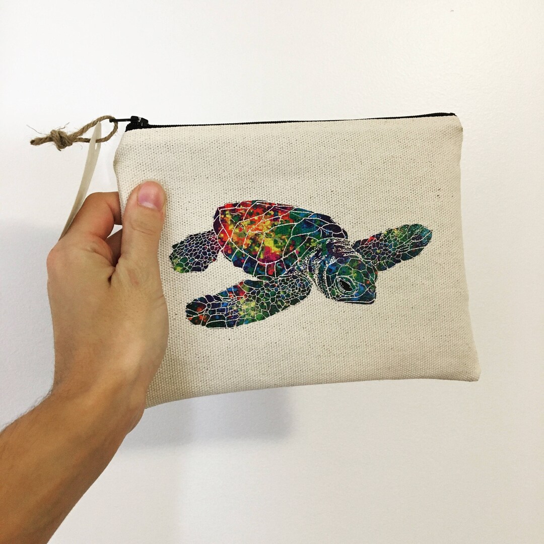 Mosaic Sea Turtle Custom Makeup Bag / Travel Gift for Friend / Beach ...