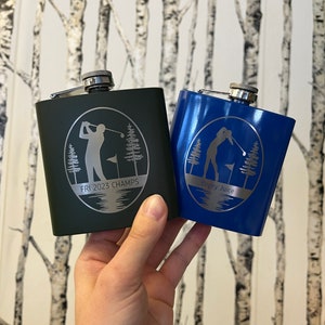 Custom Birdie Juice Laser Engraved Flask | Personalized Golf Gift ...