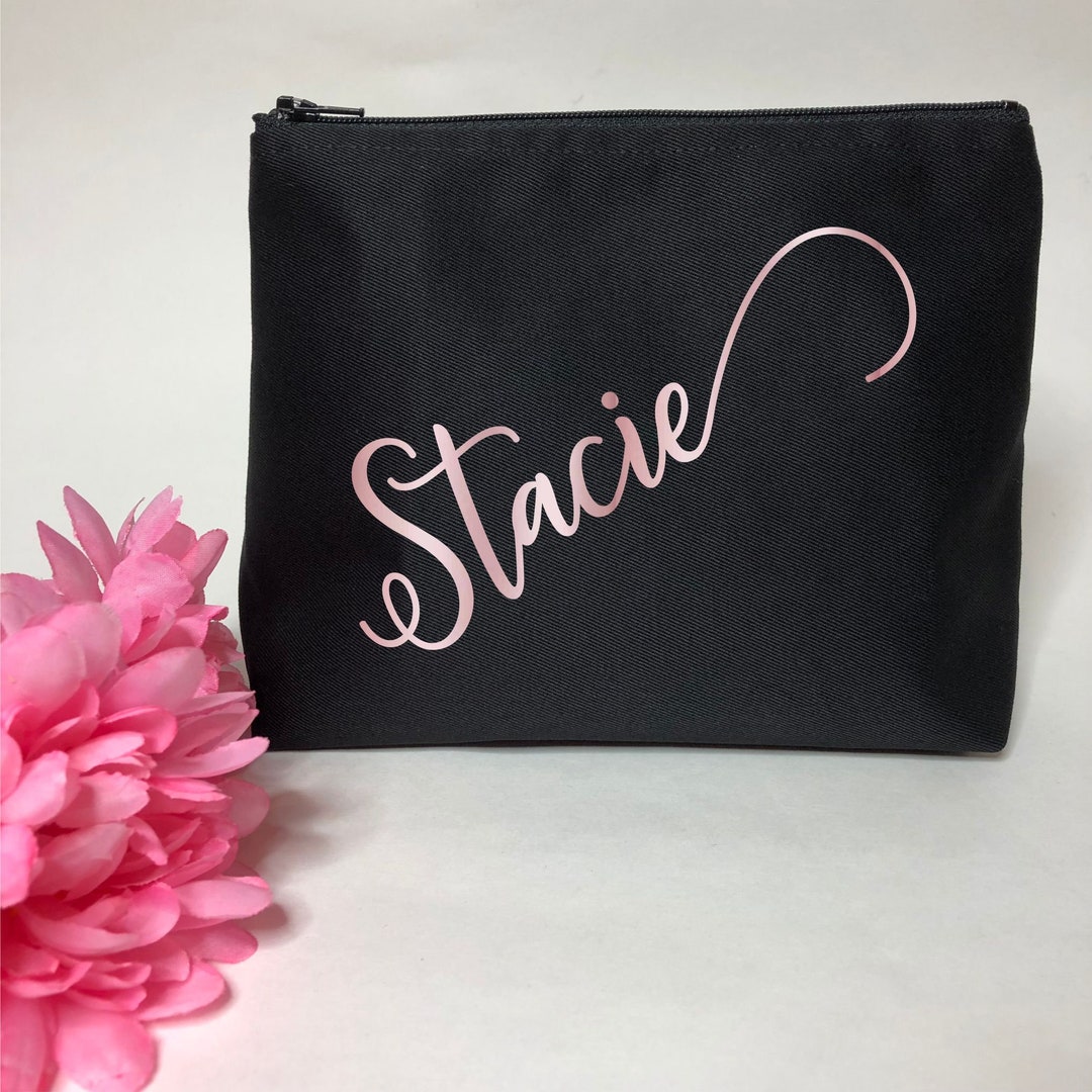 Script Name Makeup Bag / Cosmetic / Toiletry / Monogram / Bridesmaid ...