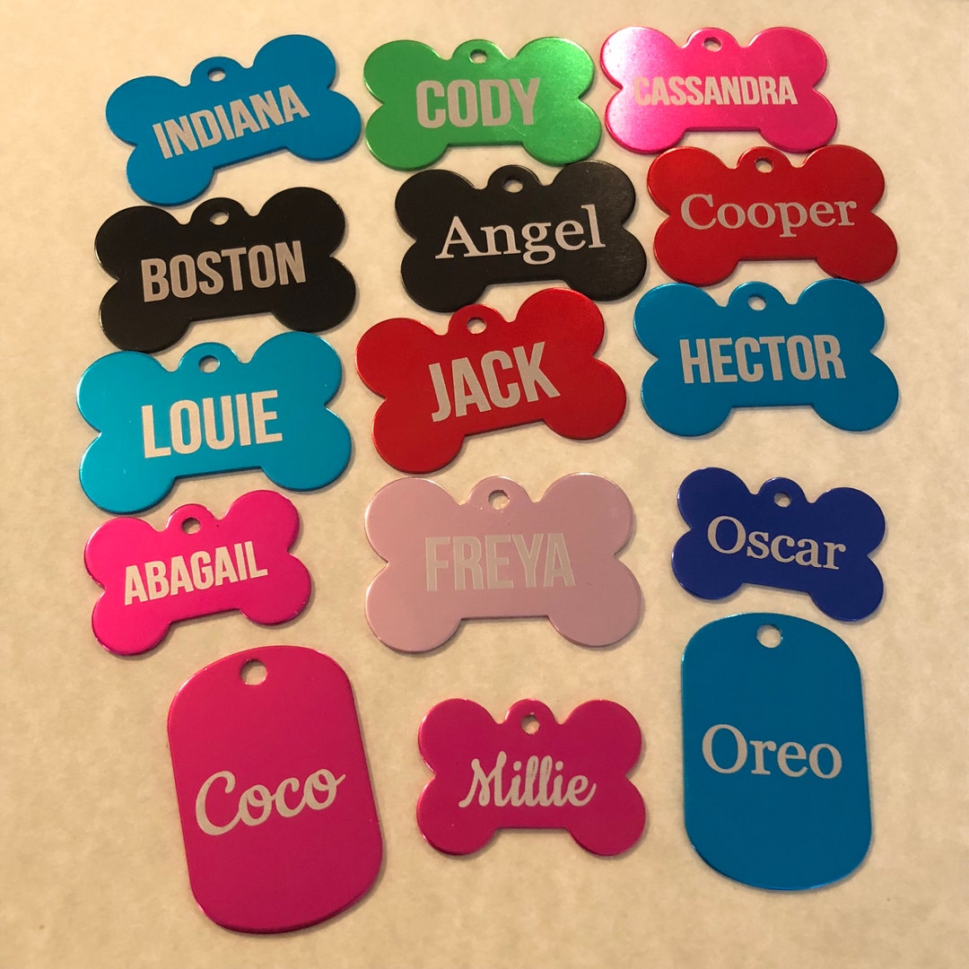 Custom Laser Engraved Pet Tag / Personalized Cat / Aluminum / Collar ID ...