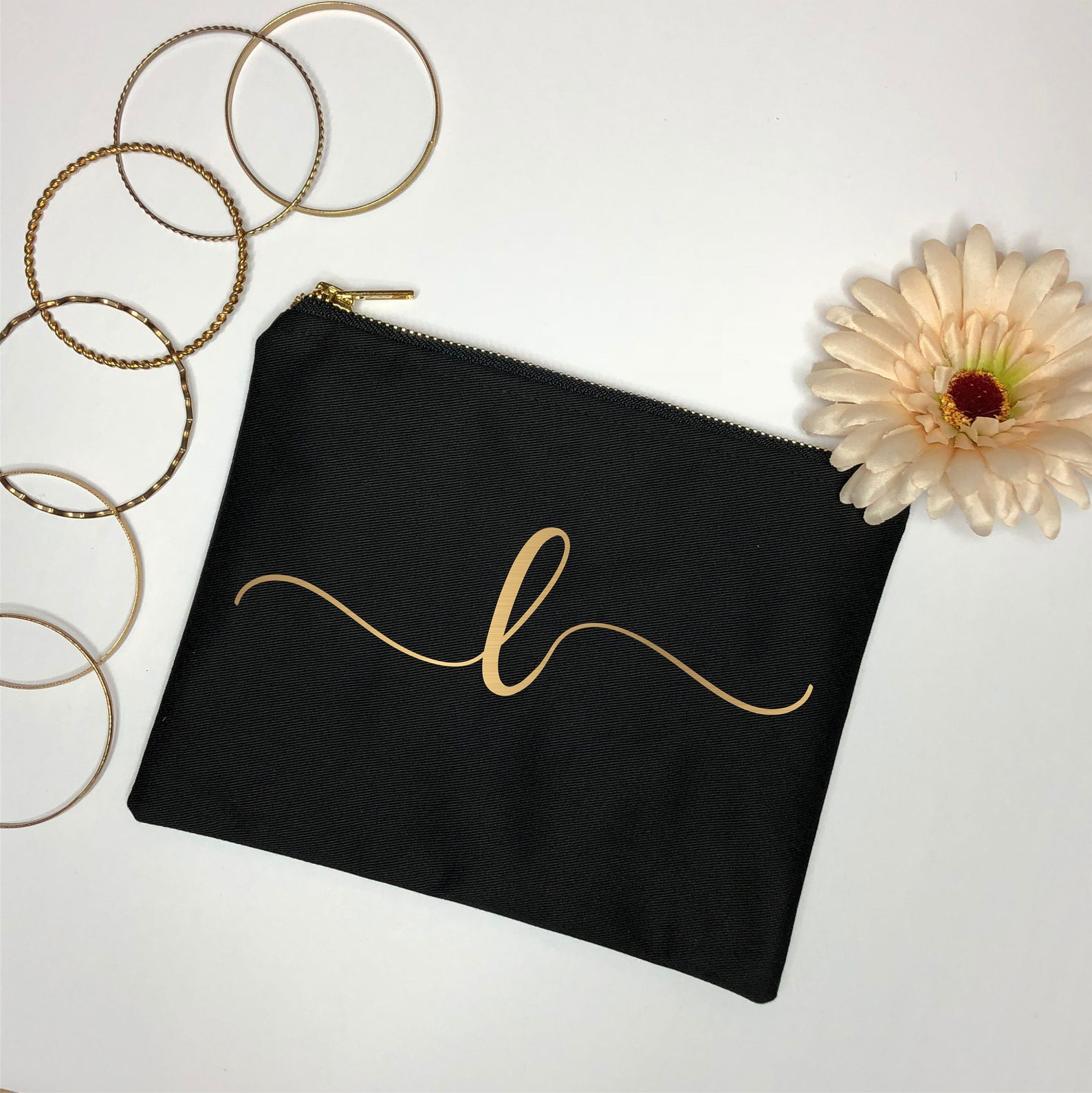 Initial Customized Makeup Bag / Cosmetic Toiletry / Monogram ...
