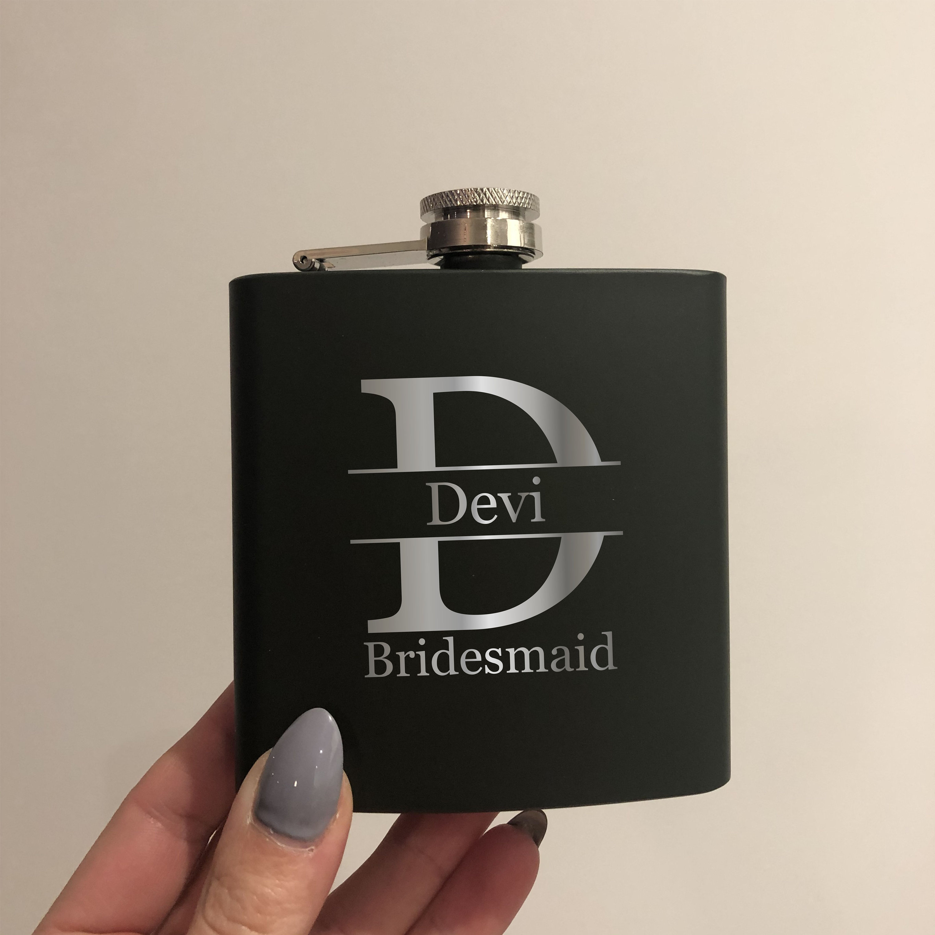Custom Design Initial Laser Engraved Flask | Personalized Letter ...
