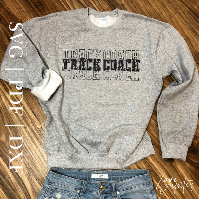 Track Coach SVG PDF Png DXF Athletics Varsity Sweater - Etsy