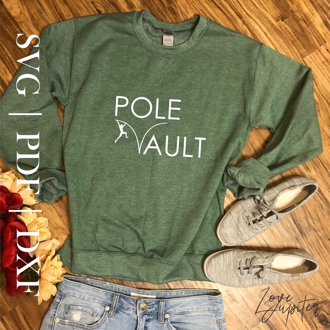 Pole Vault Design Track & Field SVG PDF DXF | Athletics Varsity Sweater ...