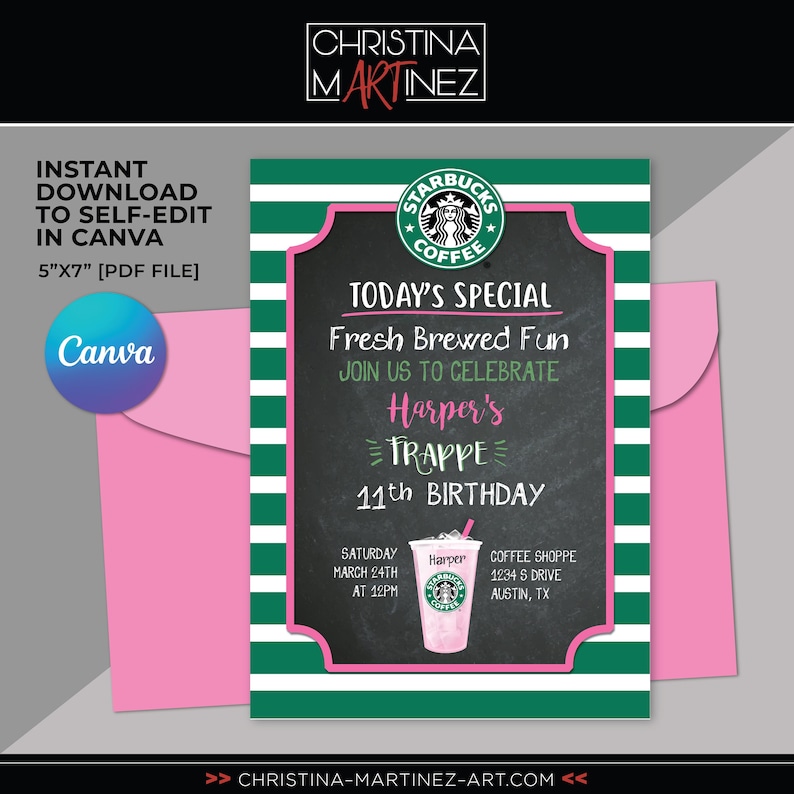 Starbucks Party Starbucks Birthday Theme Starbucks Birthday Etsy