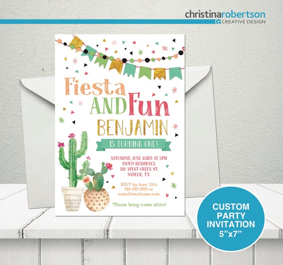 Fiesta Invitation, Cactus Party, Fiesta Cactus, Cactus Birthday, Fiesta ...
