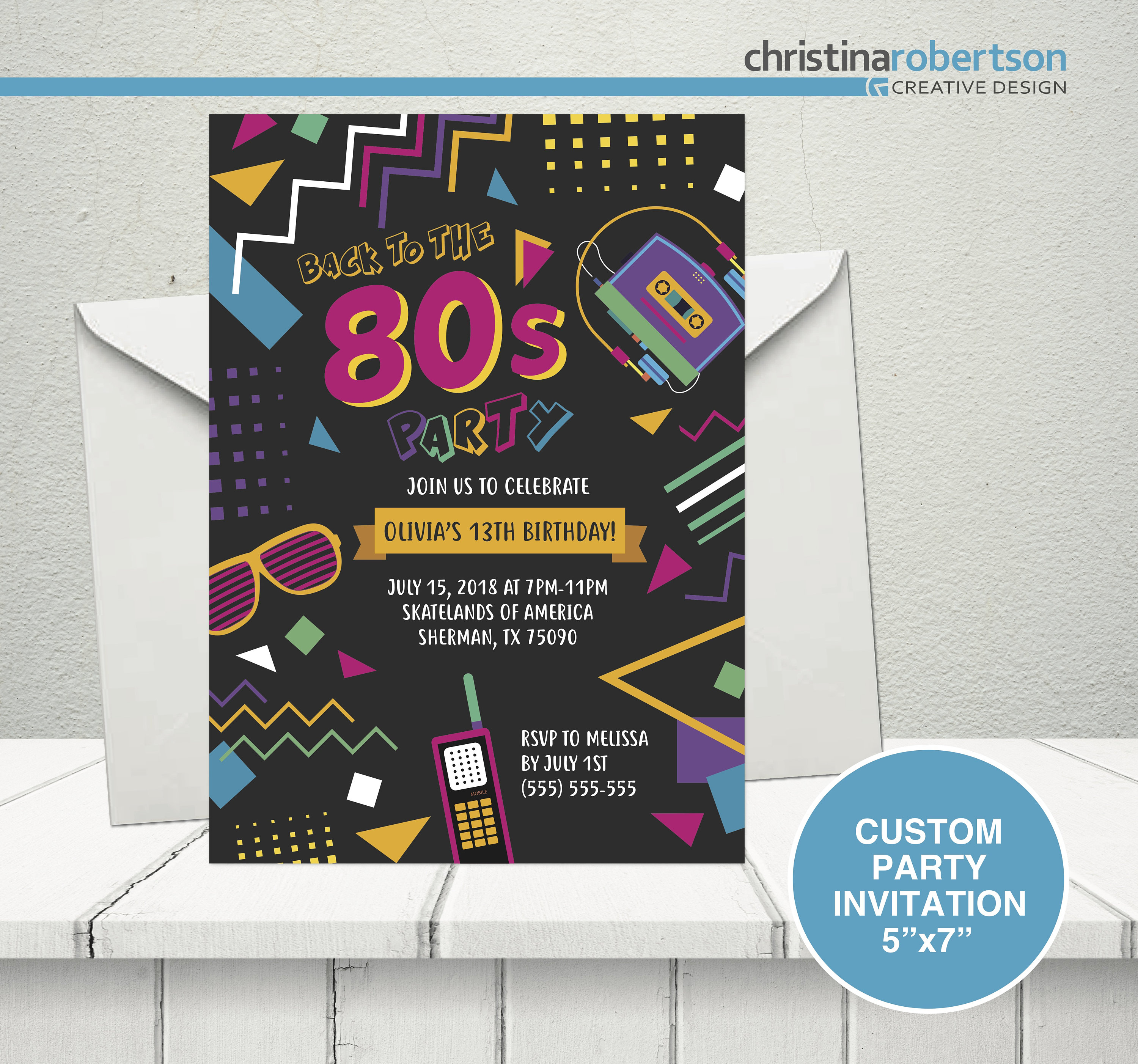 80's Party Invitation 80s Birthday Party Theme 80s Retro | Etsy