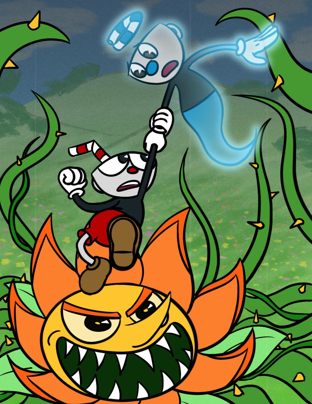 Cuphead Print - Etsy