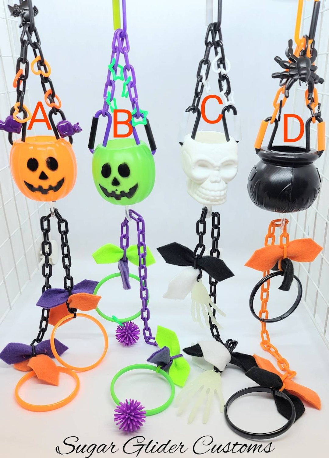 Halloween Foraging Toy, Sugar Glider Pulley, Pumpkin, Skull, Kettle - Etsy
