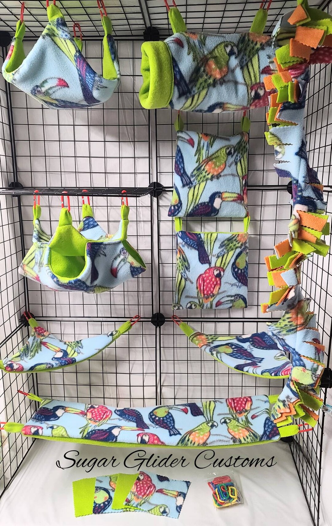 Parrot Fleece Cage Set for Sugar Glider and Marmoset - Etsy